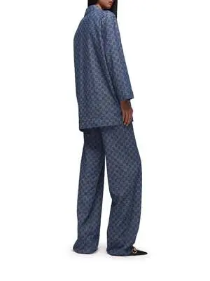 Gucci Gg Jacquard Cotton Denim Trousers