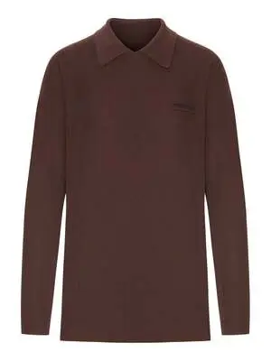 Miu Miu Ribbed Wool Polo Sweater - Multicolor