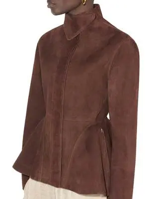 Alaïa Suede Goatskin Peplum Jacket - Multicolor