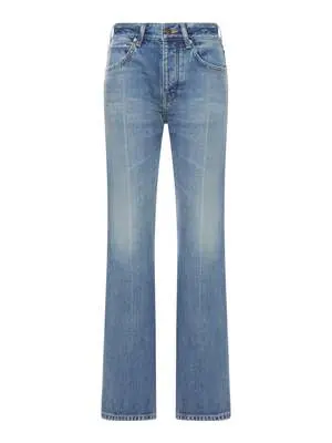 Balenciaga Medium Wash Denim Flare Jeans - Blue