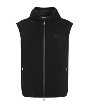 Dolce & Gabbana Technical-fabric Vest With Hood - Black