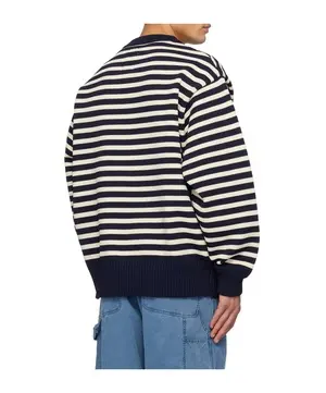 Nanamica Striped Relaxed Fit Mock Neck Sweater