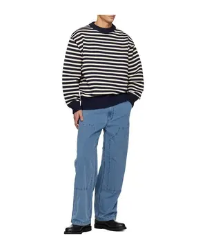 Nanamica Striped Relaxed Fit Mock Neck Sweater