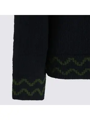 Marni Knitted Jumper With Zigzag Pattern - Black