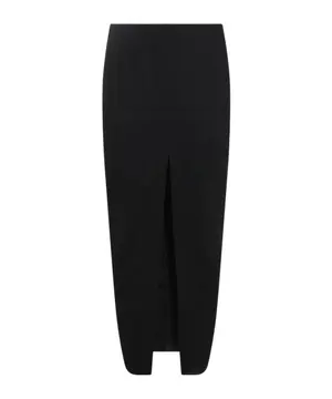 Rick Owens Slit Midi Skirt - Black
