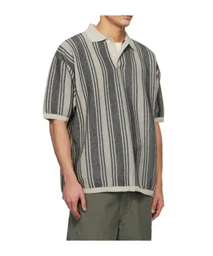 Nanamica Stripe-knit Polo Shirt
