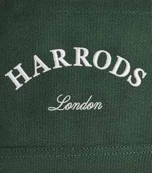 Harrods Cotton Embroidered Logo Tote Bag - Green