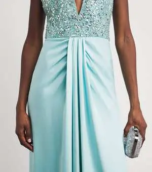 Jenny Packham Embellished Halterneck Gown
