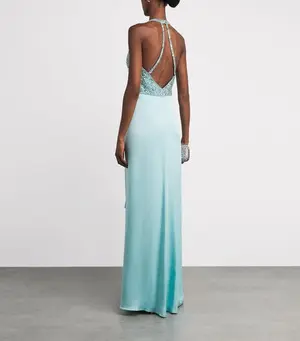 Jenny Packham Embellished Halterneck Gown