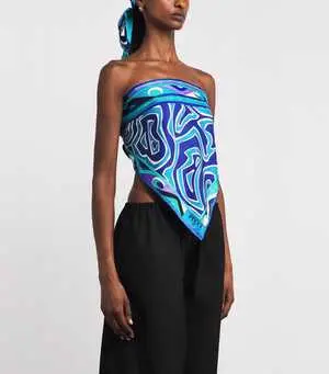 Emilio Pucci Silk Labirinto Triangle Scarf Top