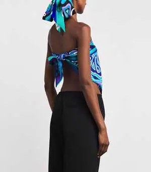 Emilio Pucci Silk Labirinto Triangle Scarf Top