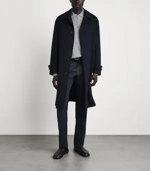LARDINI Wool-silk-cashmere Quarter-zip Sweater