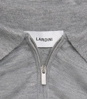 LARDINI Wool-silk-cashmere Quarter-zip Sweater