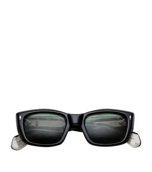 JACQUES MARIE MAGE Corniche Rectangle Sunglasses - Green