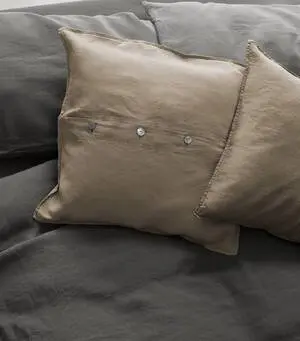 SOCIETY LIMONTA Set Of 2 Linen Rem Cushions - Brown