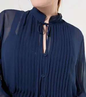 Marina Rinaldi Sheer Silk Midi Dress