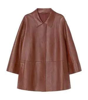 Marina Rinaldi Leather Cropped Jacket