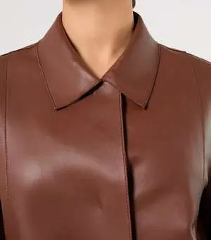 Marina Rinaldi Leather Cropped Jacket
