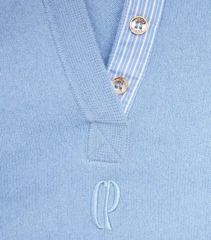 Claudie Pierlot Wool-cashmere Polo Sweater - Blue