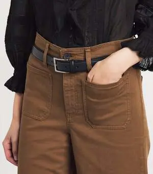 FRAME Cotton-blend Harbour Palazzo Trousers - Brown