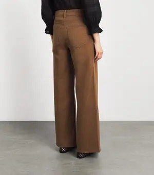 FRAME Cotton-blend Harbour Palazzo Trousers - Brown