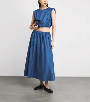 TOCCIN Sirelle Linen-cotton Crop Top