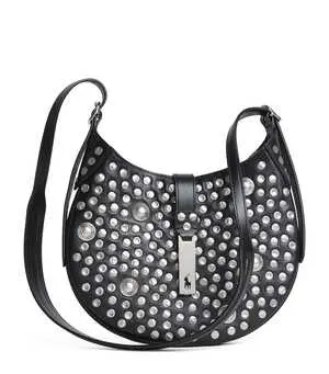 Polo Ralph Lauren Leather Studded Shoulder Bag