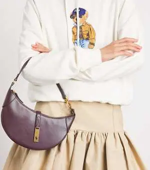 Polo Ralph Lauren Mini Leather Shoulder Bag - Burgundy