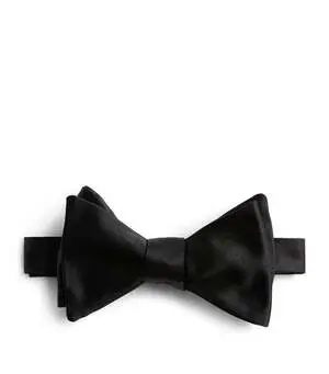 Ralph Lauren Purple Label Silk Satin Bow Tie - Black