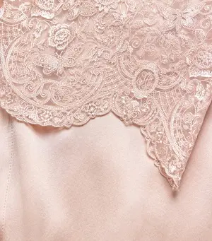 Harrods Silk Lace-trim Short Night Robe
