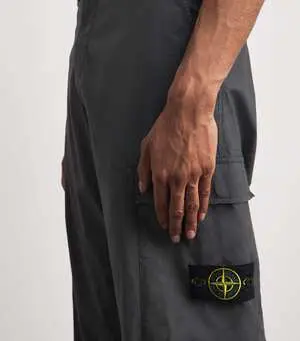Stone Island Stretch Cotton Cargo Trousers - Black