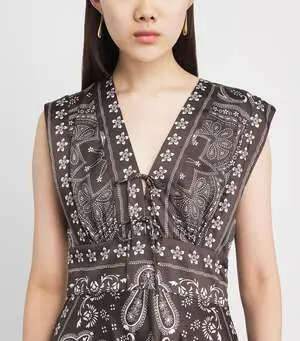 Sandro Paisley Print Sleeveless Maxi Dress - Brown