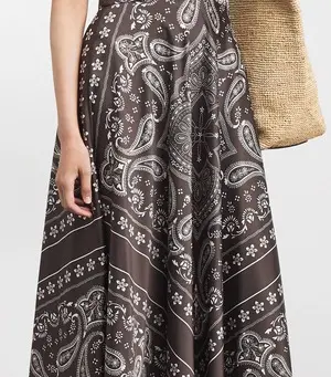 Sandro Paisley Print Sleeveless Maxi Dress - Brown