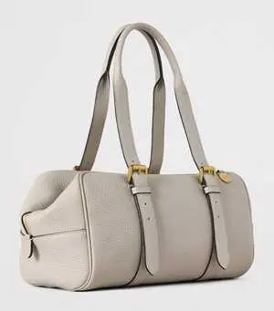 Mulberry Grained Leather Boston Shoulder Bag - White