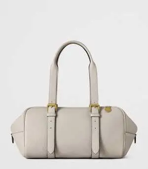 Mulberry Grained Leather Boston Shoulder Bag - White