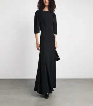 RETORI Cady V-back Blouse With Jewel Buttons