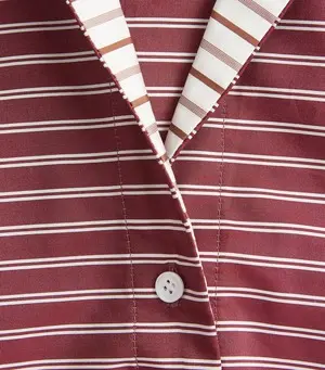 Sandro Cotton Stripe Tie Shirt - Red