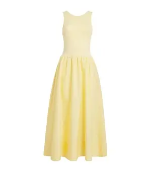 Polo Ralph Lauren Woven Flared Midi Dress - Yellow