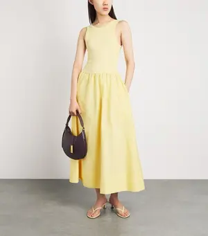 Polo Ralph Lauren Woven Flared Midi Dress - Yellow