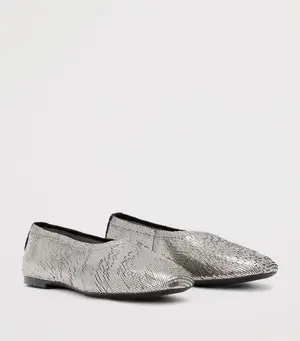 ALLSAINTS Metallic Leather Hailee Ballet Flats
