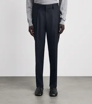 LARDINI Virgin Wool-blend Suit Trousers