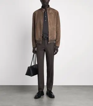 Canali Lamb Suede Bomber Jacket