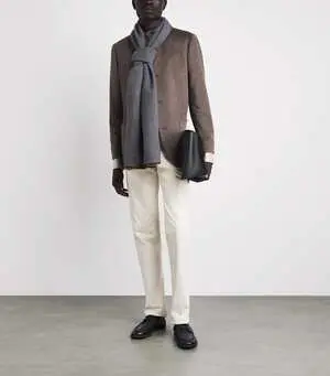 Colombo Cashmere Nubuck-trim Scarf