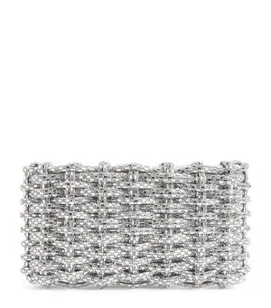 Simkhai Woven Beaded Clutch Bag