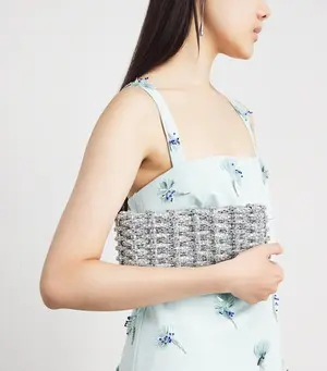 Simkhai Woven Beaded Clutch Bag