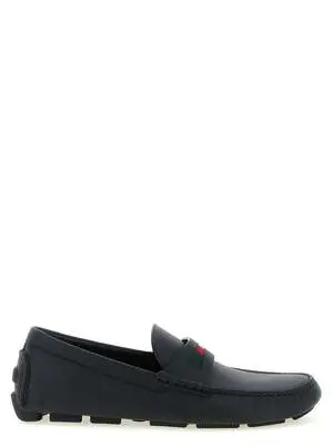 Gucci Driver Loafers With Grosgrain Detail - Black