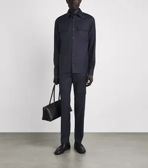 Paul & Shark Virgin Wool Overshirt With Rain System Technology