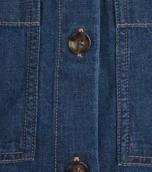 Veronica Beard Chambray Boxy Cropped Shirt