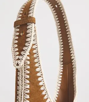 Veronica Beard Suede Whipstitch Loop Shoulder Bag