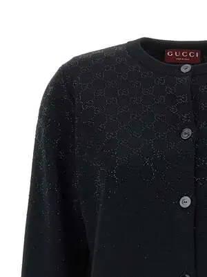Gucci Gg Crystal Embellished Wool Cardigan